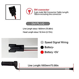 Electric Bike Accessories, WUXING 20X Full Twist Throttle,Ebike Parts for 12V 24V 36V 48V 52V 60V 72V, Right Hand Mount, 3PIN SM Plug…