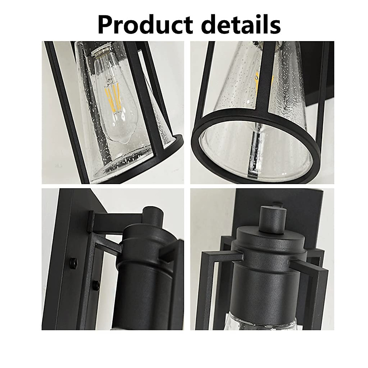 Black with 6W LED Bulb High Transmittance Lampshade Outdoor WallMounted Lamps,Waterproof and Rust Proof Exterior Wall Lamps,Suitable for Home Garden Terrace Wall Lamps Garage Front Door