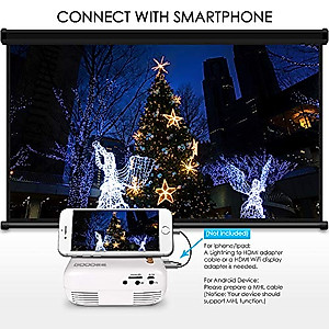 GooDee Mini Projector, LED Pico Projector, Pocket Video Projector Support HDMI Smartphone PC Laptop USB for Movie Games