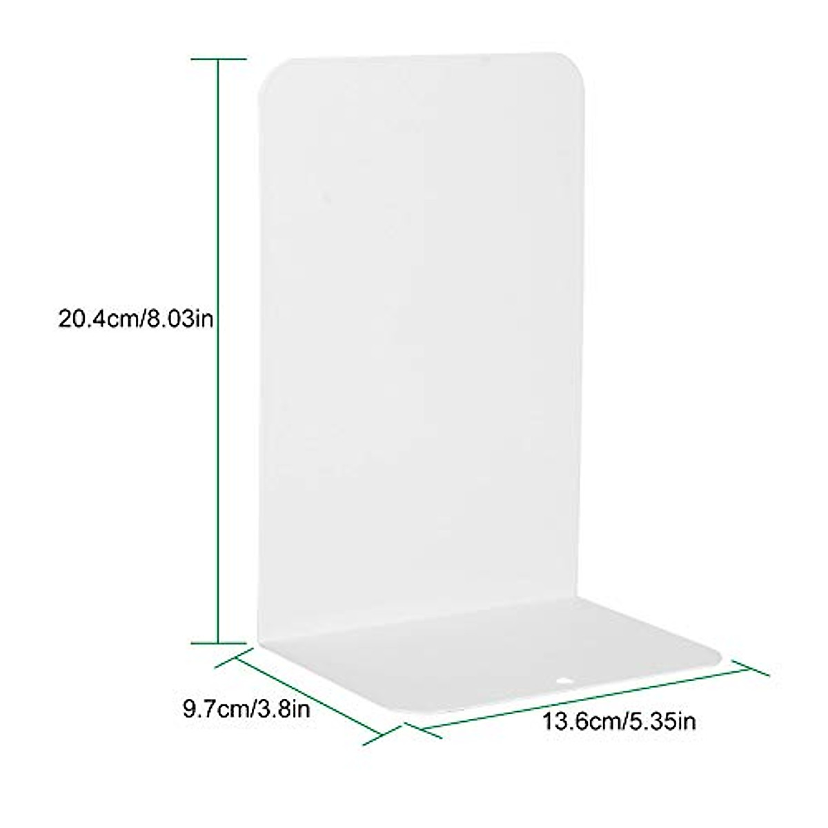 6 Pcs White Metal Bookends, Bookends for Shelves, Heavy Duty Book Ends to Hold Books, Book Stopper for Shelves, Heavy Books, Decorative, Home, Office, Kids1