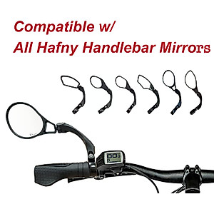 Hafny Bicycle Grips, One Ring Lock on System with Hafny Handlebar Bike Mirrors, Save Space on The Handlebar, Secure Grips and Mirrors with One Ring, Hafny Handlebar Bike Mirrors Grips HF-700