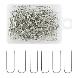 100 Pieces U Shaped Fork Pins for Sewing Double Blocking Pins U-Pins for Jewelry Display Craft DIY Multipurpose Straight Pins for Fabric Quilting Crafts Making Home Decor Needlecrafts Pin U Pin Needle