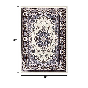 Home Dynamix Premium Sakarya Traditional Medallion Border Area Rug, Porcelain, 7'8"x10'7" Rectangle
