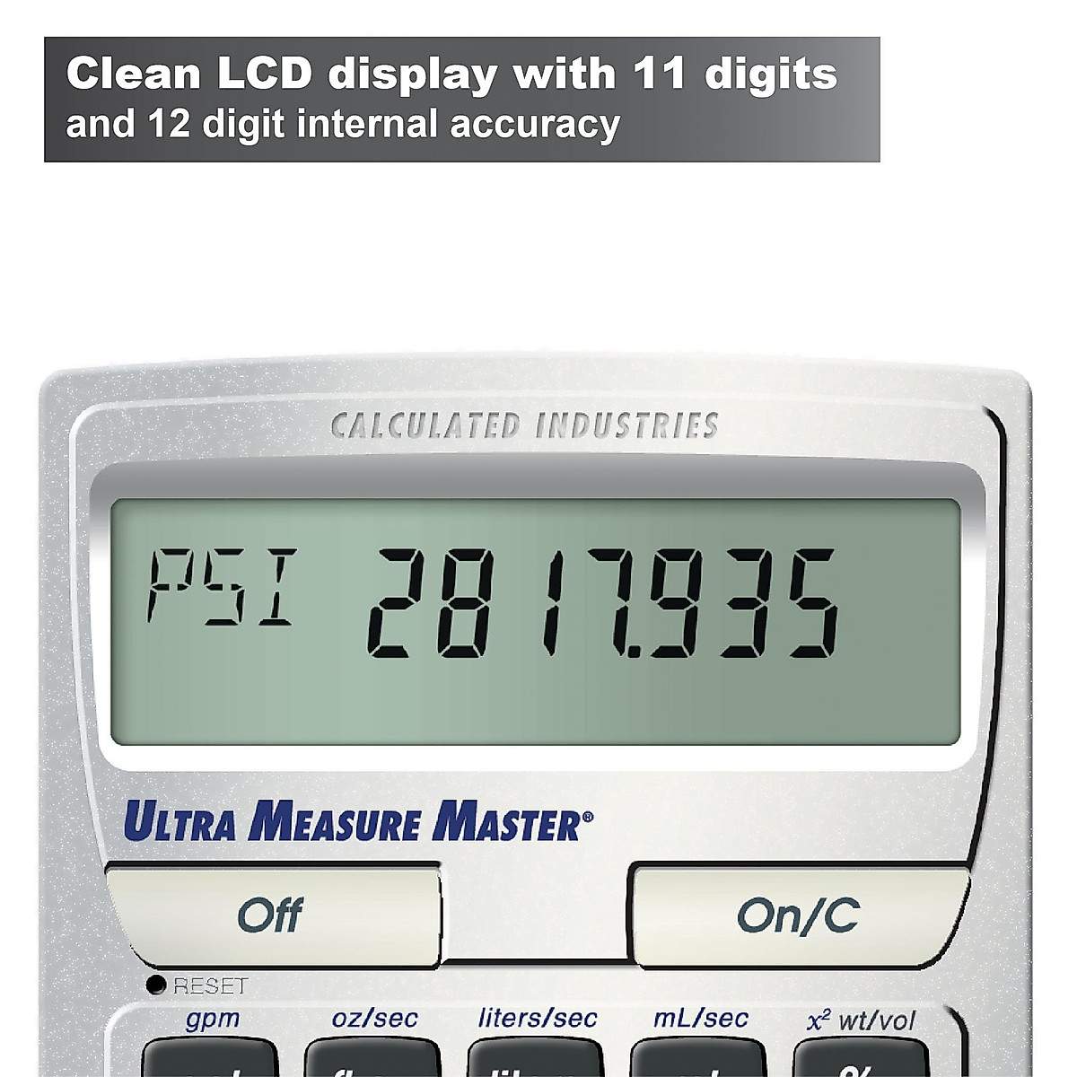 Calculated Industries 8025 Ultra Measure Master Professional Grade U.S. Standard to Metric Conversion Calculator Tool for Engineers, Architects, Builders, Scientists and Students | 60+ Units Built-in, Silver