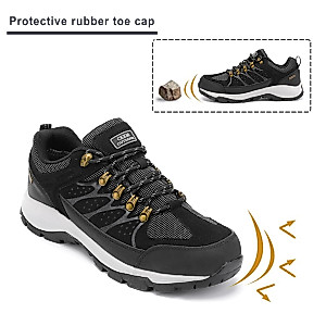CKKM Men's Waterproof Hiking Shoes Lightweight Non-Slip Low-Cut Trekking Hiking Sneakers Outdoor Backpacking Camping Climbing Shoes