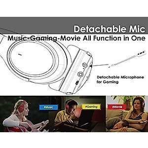 VOZA V700D Electrostatic, Dual Driver Hi Res, Deep bass Over-Ear HiFi Headphone with Microphone, Red Color