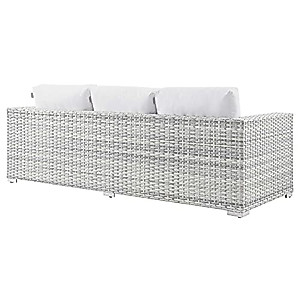 Modway EEI-4305-LGR-WHI Sofa, Light Gray White, 35 x 88 x 33