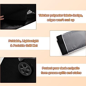 Hepotk Under Grill Mats for Outdoor Grill, 50 x 40 Inch Double-Side Absorbent Oil Grill Pad Protects Decks and Patio, Oil-Proof Waterproof Reusable BBQ Mat for Fire Pit