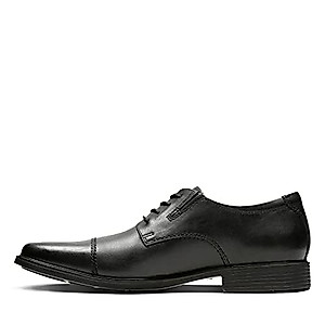 Clarks Men's Tilden Cap Oxford Shoe,Black Leather,10.5 M US