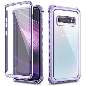 Dexnor Compatible Samsung Galaxy S10 Case 6.1 inch, Heavy Duty Protection Hard Back Defender Protector Protective Shockproof Bumper Cover Purple