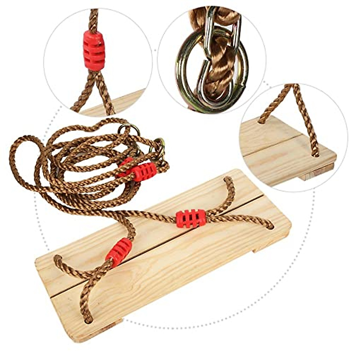 Versatile Wooden Swing for Indoor/Outdoor Play - Perfect Accessory for Playground Equipment or Patio Relaxation - Ideal for Adults & Kids Alike