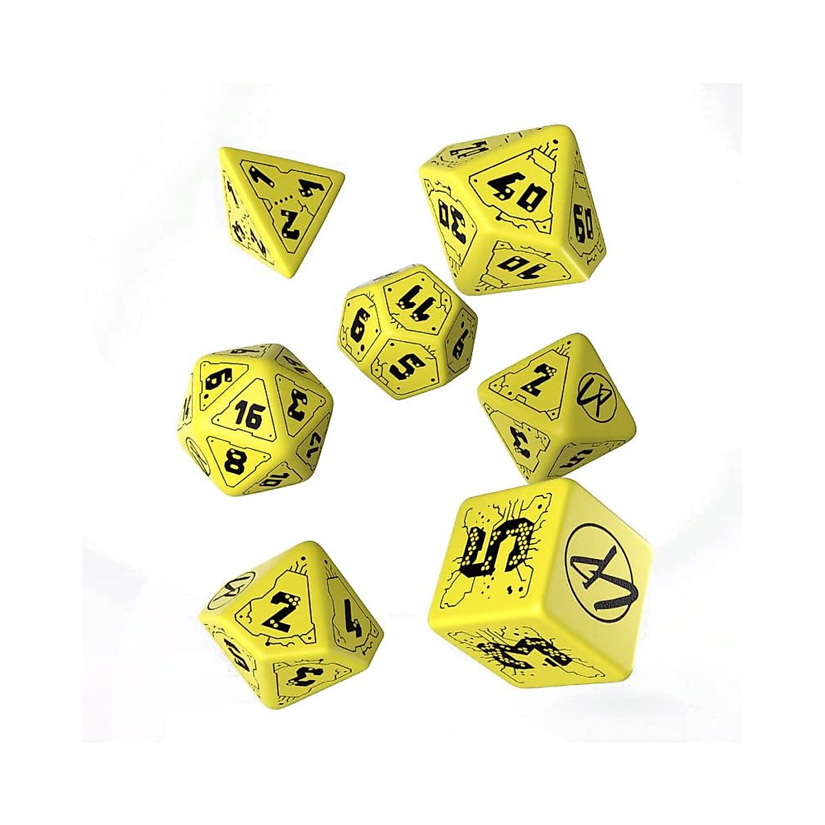 Q-Workshop Cyberpunk Red Dice Set Danger Zone, Various