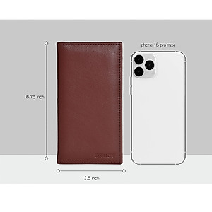 ESTALON Leather Checkbook Cover for Men & Women - Duplicate Checks - RFID Blocking - Slim Wallet with 5 Card Holder Slots - Personal & Business Checks - Standard Register - Gifts for Him, Her