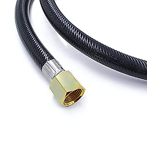 MOFLAME 4 FT 0-30 PSI High Pressure Adjustable Propane Regulator Hose with Gauge 0~60PSI Gas Flow Indicator, 3/8" Male Flare to1/4 NPT, M8x1Male Thread for Gas Burner, Turkey Fryer, Forge Burner