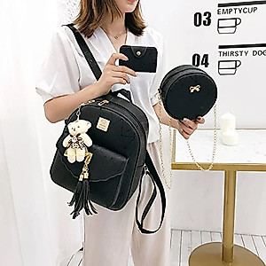 NA Three-Piece Women's Fashion Backpack, Versatile Fashion Backpack, Handbag and Shoulder Bag, Pink and Black Stripes