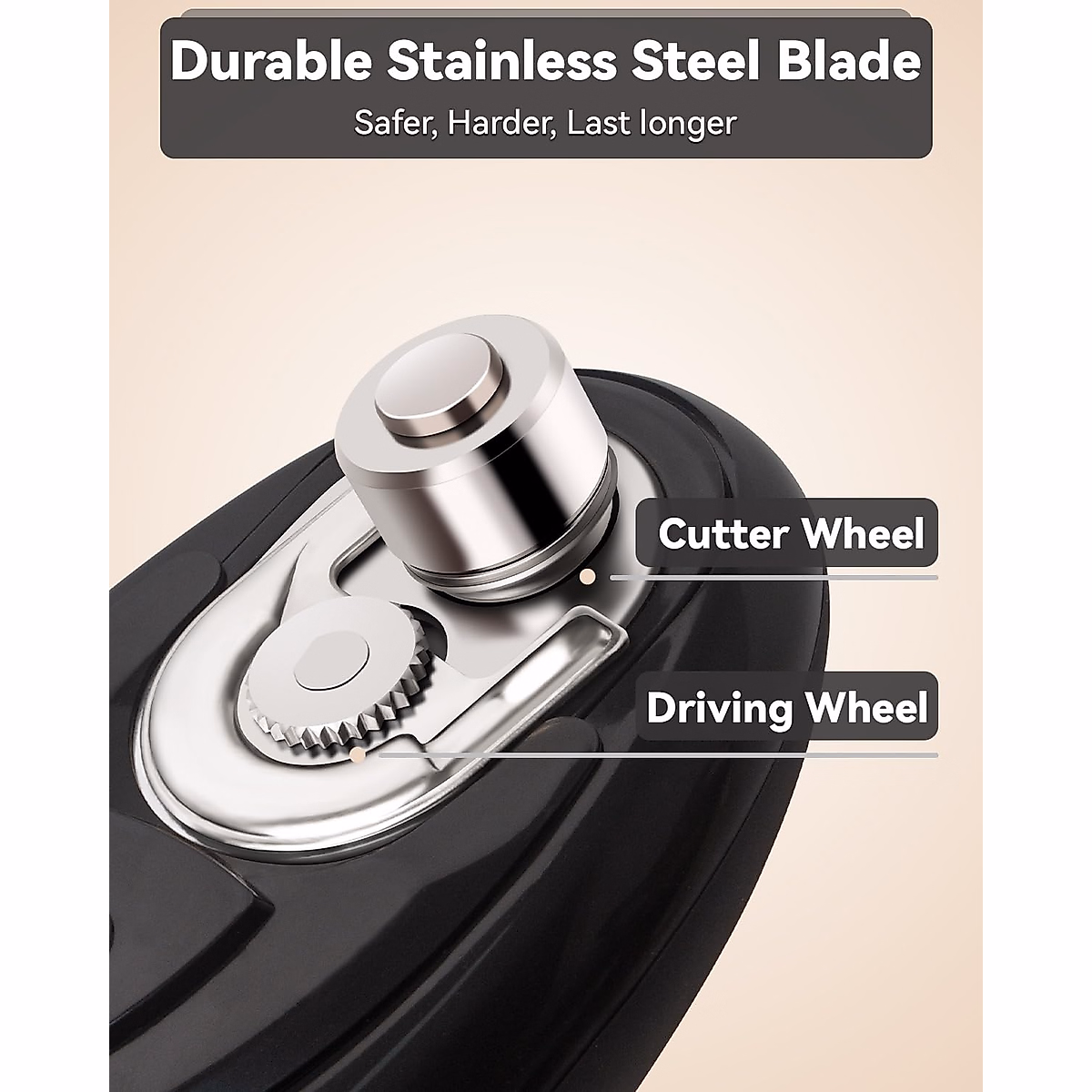 Electric Can Opener for kitchen, Battery Powered Can Opener with Smooth Edge, Small Portable One Touch Automatic Can Opener with Stainless Steel Blade for Camping, Gifts for Seniors with Arthritis