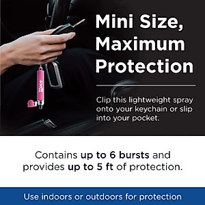 Mace Brand KeyGuard Mini Pepper Spray, Pink, 2-Pack – Accurate 5’ Powerful Pepper Spray Keychain for Women & Men – Refillable Spray, Flip-Top Safety Cap for Fast Access – Easy to Use, Made in The USA