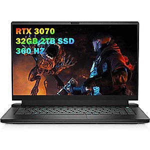 LatestDell_Alien.Ware M15 R5 Gaming Laptop, 15.6" FHD 360 Hz AMD R9-5900HX (8-Core, Beat Core i9-11980HK), 32GB RAM 2TB SSD RTX 3070 Graphics, Backlit Keyboard HDMI USB 3.2 WiFi Bluetooth Windows11