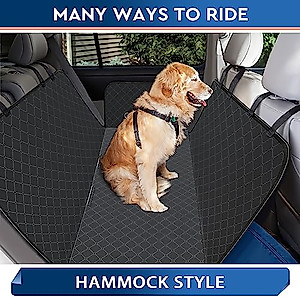 WoofKnows Dog Car Seat Cover Durable Dog Seat Cover for Back Seat Scratch Prevention Dog Hammock Protects Against Dirt Dog Seat Covers for Cars Fits for Small SUVs and Trucks 54"x 58", Black