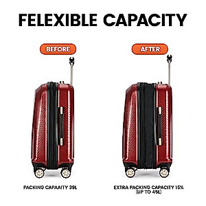 GinzaTravel Luggage Expandable 3 Piece Sets Rare Color PC+ABS Suitcase Set with Smooth wheels and TSA lock