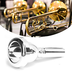 Trombone Mouthpiece, Brass Material 5G Trombone Mouthpiece Trumpet Mouthpiece for Tenor Trombones(Silver 12.7mm)