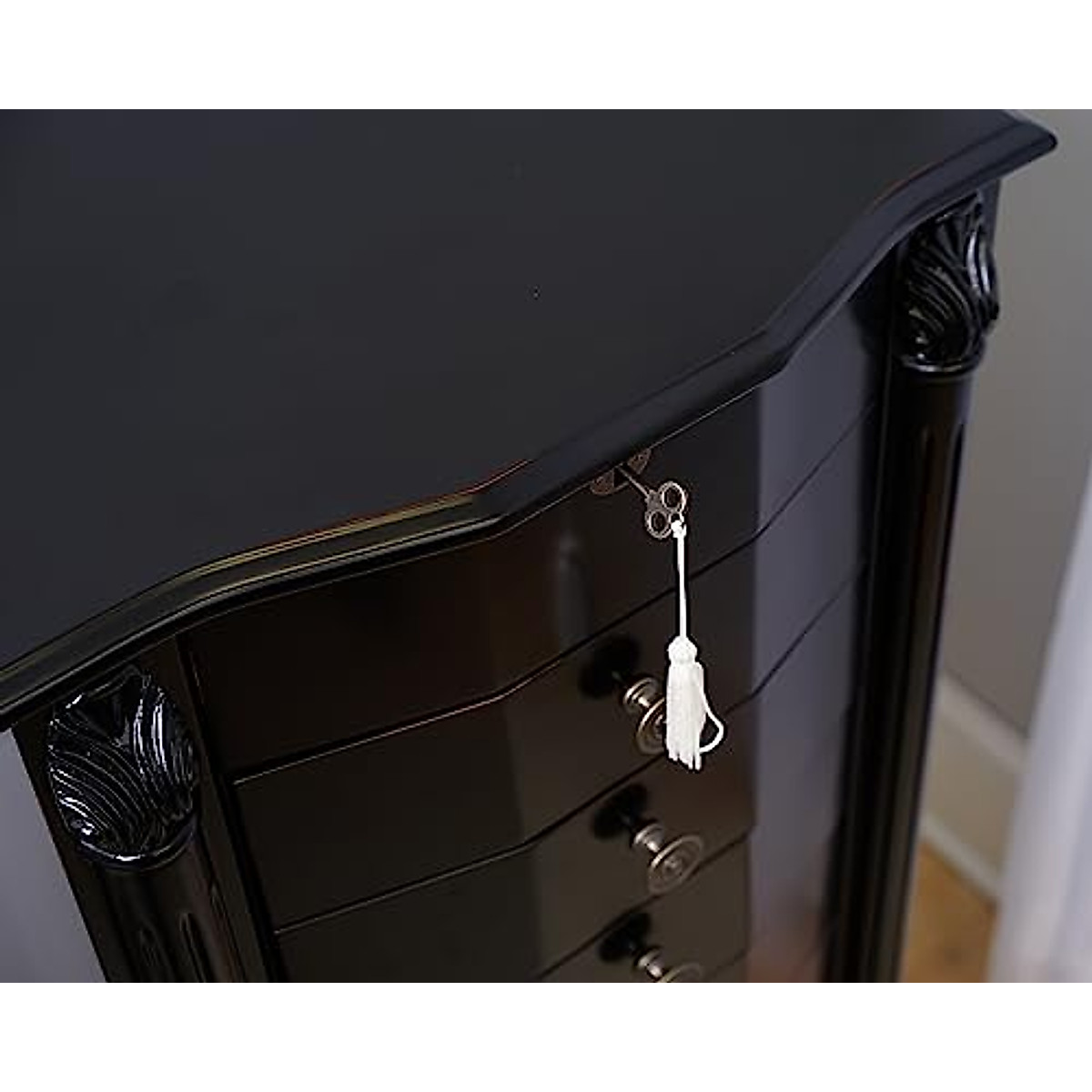 Alveare Home Louisa Locking Jewelry Armoire, Black