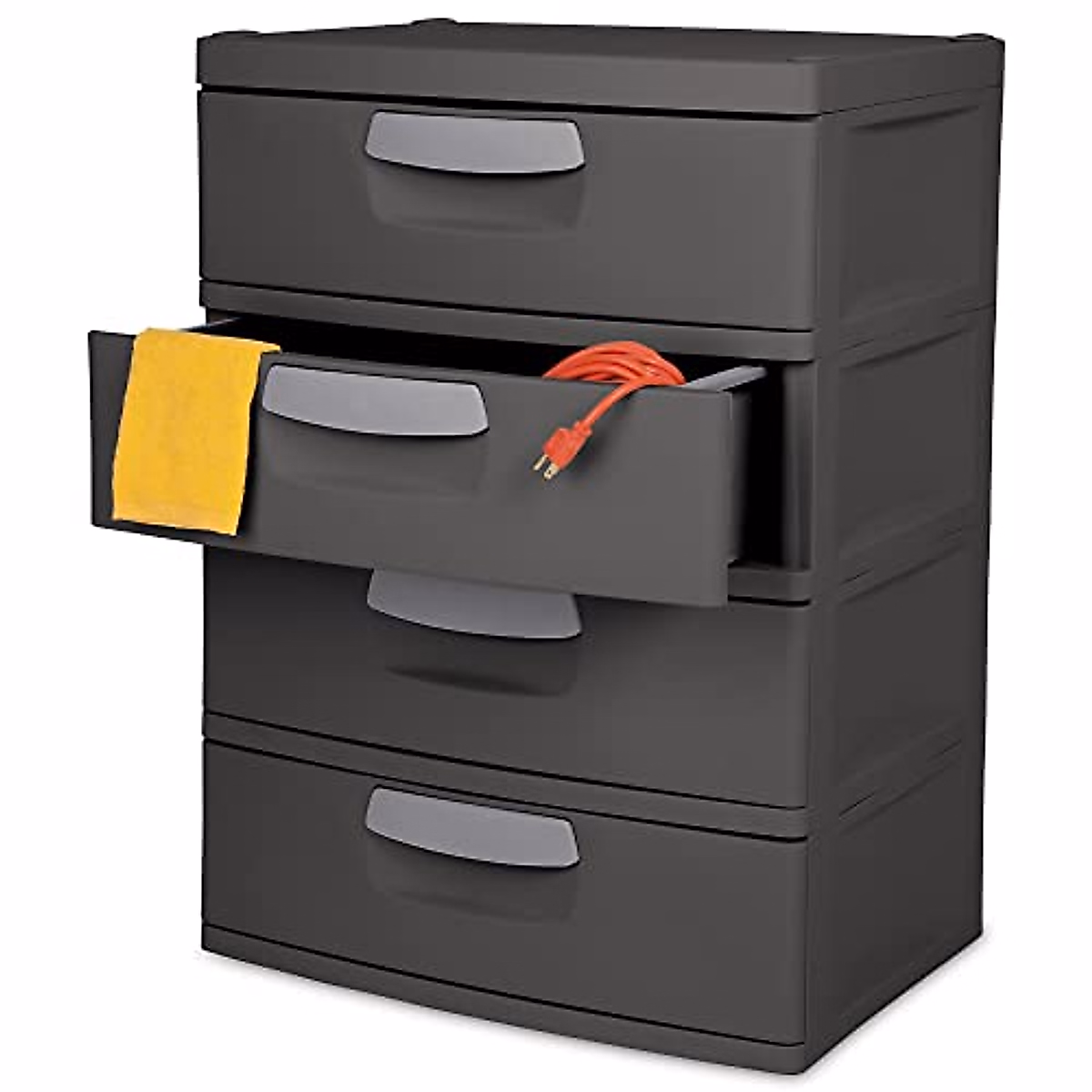 4 Drawer Unit Plastic (Color : Flat Gray)