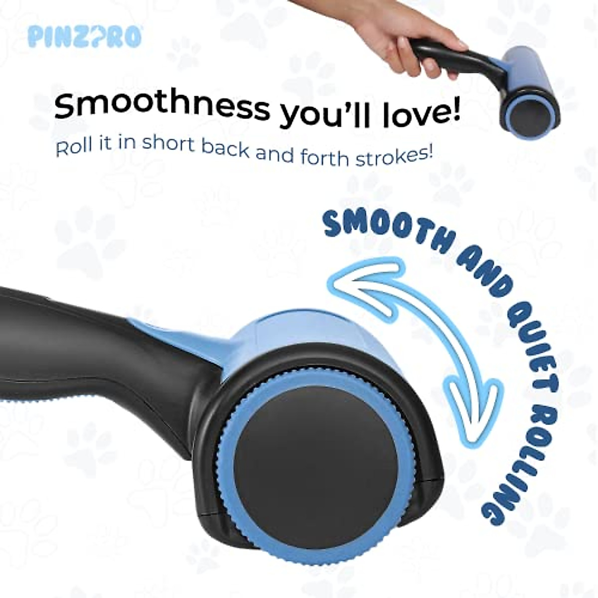 Pet Hair Remover + Bonus Mini Pet Detailing Brush - Reusable Lint Roller - Cat Hair Remover Roller - PinzPro Dog Hair Remover Set for Carpet, Couch, Bed, Car Seat.