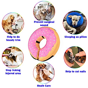 Katoggy Inflatable Dog Cone Collar for Dogs After Surgery, Soft Adjustable Blow up Donut Dog E-Collar for Small Medium Large Dog and Cats