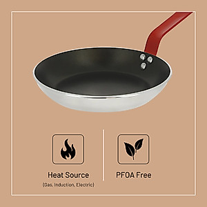 De Buyer CHOC Nonstick Fry Pan - 11” - Red Handle for Meat - 5-Layer PTFE Coating - Warp & Scratch Resistant - Made in France