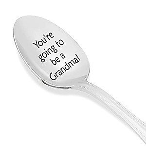 Grandma Pregnancy Announcement Gift | You Are Going To Be Grandma Engraved Spoon Gift | Promoted Grandma To Be Baby Reveal Grandparent Gift | New Grandma | First Time Grandmother Gift Ideas - 7 Inch