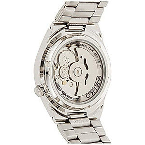 Seiko Men's 5' Japanese Automatic Stainless Steel Casual Watch, Color: Black dial (Model: SNK617)