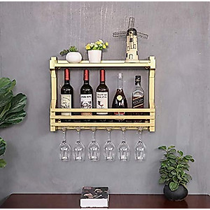 PIBM Stylish Simplicity Correction Fluid Mouse Wall-Mounted Metal Wine Rack Correction Fluid, Yellow , 60*11*43cm