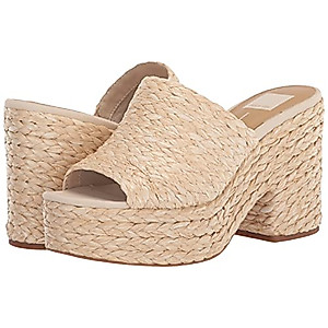 Dolce Vita Women's Elora Heeled Sandal, LT Natural Raffia, 10