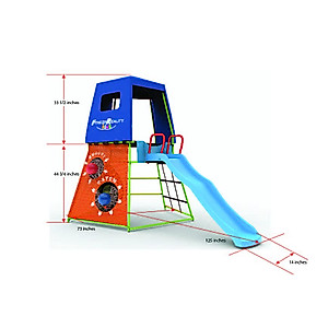 Fitness Reality Kids Explorer Adventure Climbing Fort with Platform, Playground Slide and Play Tent, Outdoor Jungle Gym for Backyard, Kids Ages 3-10 (8631)