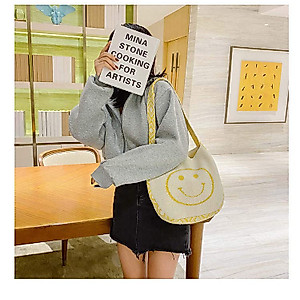 Women’s Casual Knit Tote Bag Daily Wear, Shoulder Bag- Magic (Adult - Green/White)