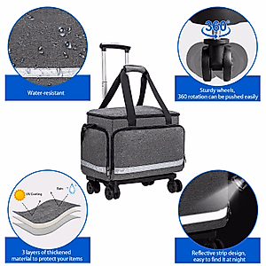 Medical Bag Rolling Roller Bag Trolley Duffel Nurses Emt Cna RN Empty for First Aid Responder Home Health Care Nursing Student Roll Duffle Bag Carry on with Wheels wheeled Work Physicians Doctor