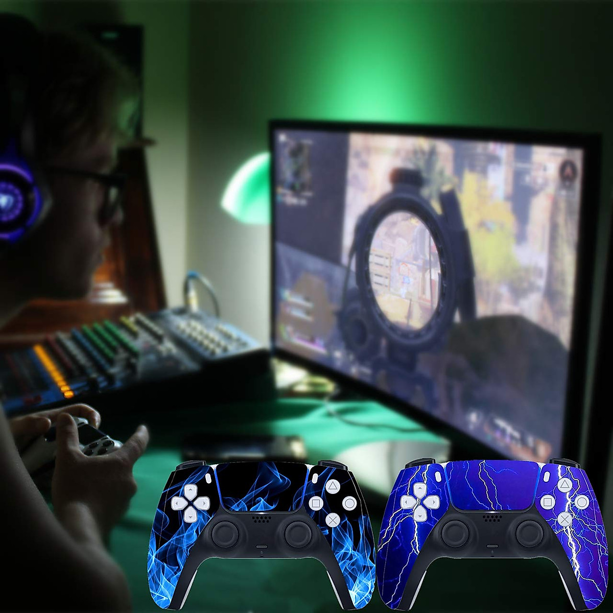 PS5 Controller Skin Vinyl Decal Sticker Protective Cover for Sony Playstation 5 PS5 DualShock Wireless Gamepad(C)