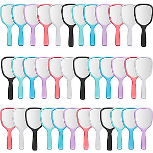 Vinsot Handheld Mirror Bulk Hand Mirrors with Handle Plastic Compact Travel Makeup Cosmetic Mirror Small Hand Held Mirror Portable Vanity Mirror for Home Camping Classroom, 7.09 x 3.15 Inches