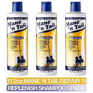 Mane 'n Tail Sulfate Free Repair ’n Replenish Gentle Cleaning And Replenishing Shampoo (11.2 Oz Each) - Pack of 3