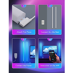 Govee Glide LED Wall Lights, RGBIC Wall Lights, Works with Alexa and Google Assistant, Smart LED Light Bars for Gaming Room Decor and Streaming, Multicolor Glide Sconces, Music Sync, 6 pcs