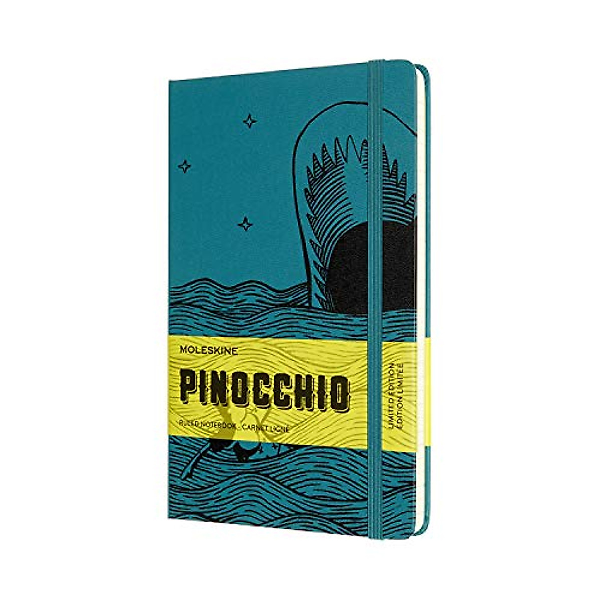 Moleskine Limited Edition Pinocchio Notebook, Hard Cover, Large (5" x 8.25") Ruled/Lined, The Dogfish, 240 Pages