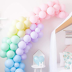 Brontothere Pastel Party Balloons 12 inches 100pcs Assorted Color Birthday Balloons Kid's Baby Shower Balloons