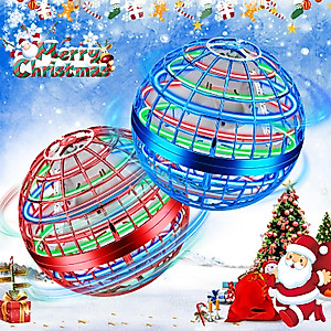 2 Pack Flying Orb Ball Toy Flying Space Orb Magic Flying Ball Toy, 360° Rotating Hover Ball Cool Toy, Flying Spinner Toys Space Boomerang Ball with LED Lights for Kids Adult Christmas Birthday Gift