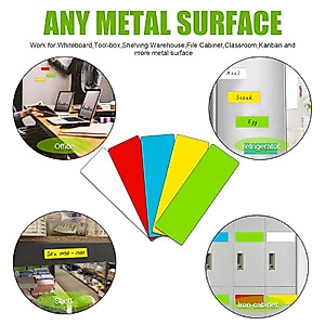 STTMGN Dry Erase Magnetic Name Tags,Magnets for Classroom(1x3",Pack of 100),Write On Labels,Waterproof/Reusable for Office&File Cabinet&Whiteboard&Fridge(White)