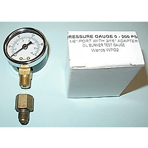 Oil Burner Fuel Pressure Test Gauge Compatible with Beckett, Suntec, Webster & Danfoss Pumps