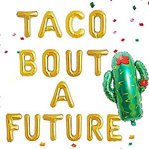 JeVenis Taco Bout a Future Balloons Taco Bout a Future Banner Mexican Graduation Party Decoration Fiesta Bachelorette Decor Mexican Bachelorette Decor