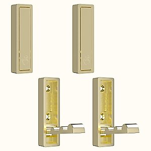 ANJUU Wall Hooks for Hanging Coat, Heavy Duty Metal Hooks with Folding Storage Foldable Wall Hooks for Entryway Bathroom Kitchen Bags Towels Closet, 4Pcs Gold
