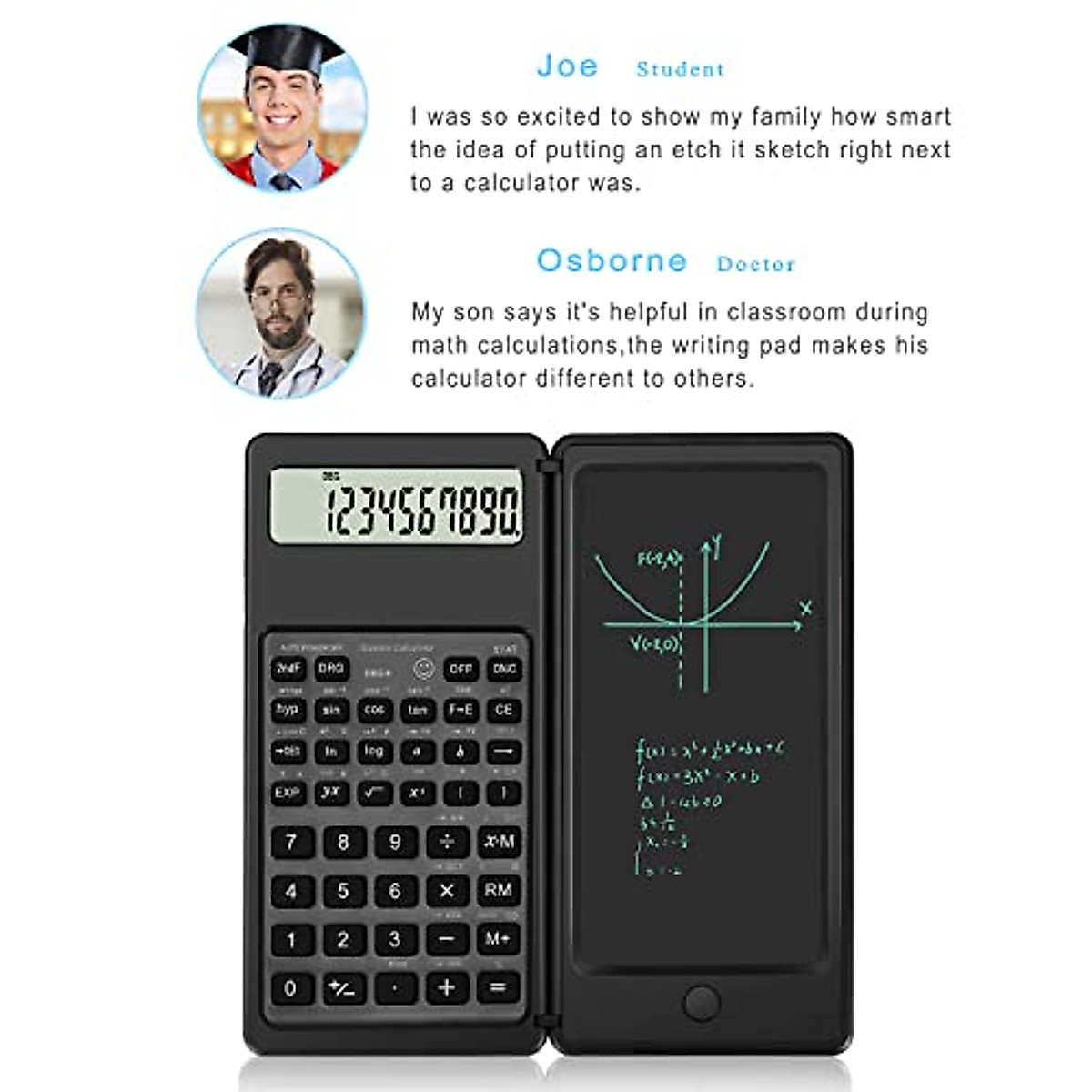 Aucanla Scientific Calculators,10-Digit LCD Display Desk Calculator with Notepad,Premium School Supplies for High School & College Students