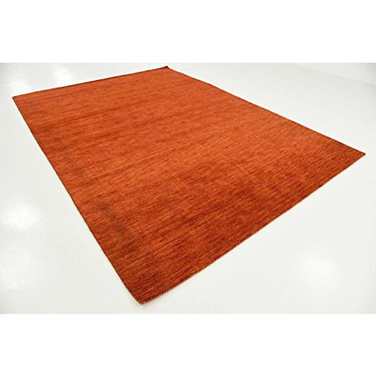 Unique Loom Solid Gava Collection 100% Natural Twisted Wool Modern Terracotta Area Rug (8' x 12')